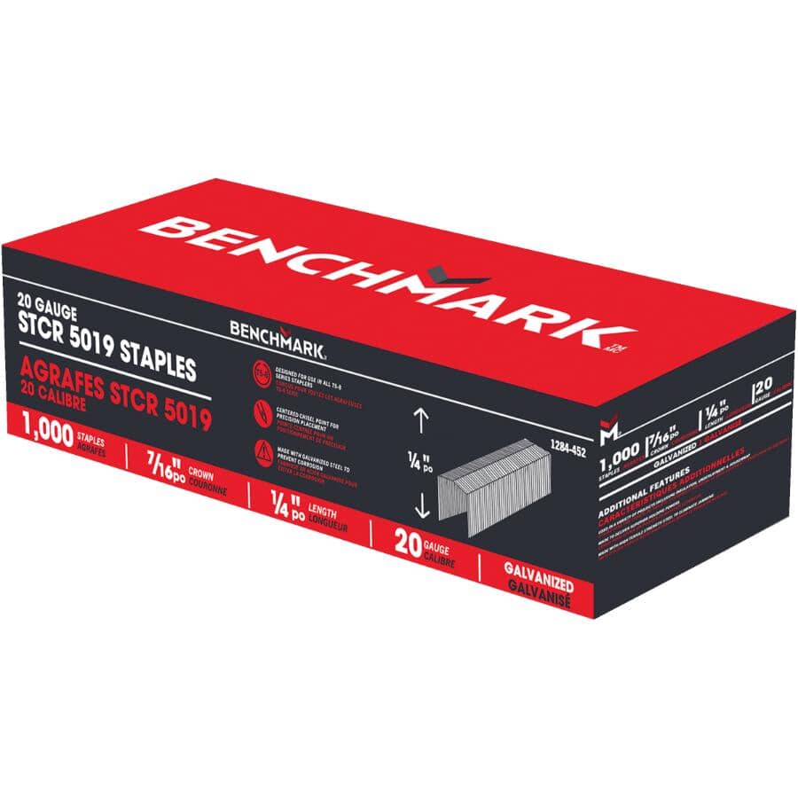BENCHMARK 1/4" 20 Gauge STCR Staples | Home Hardware