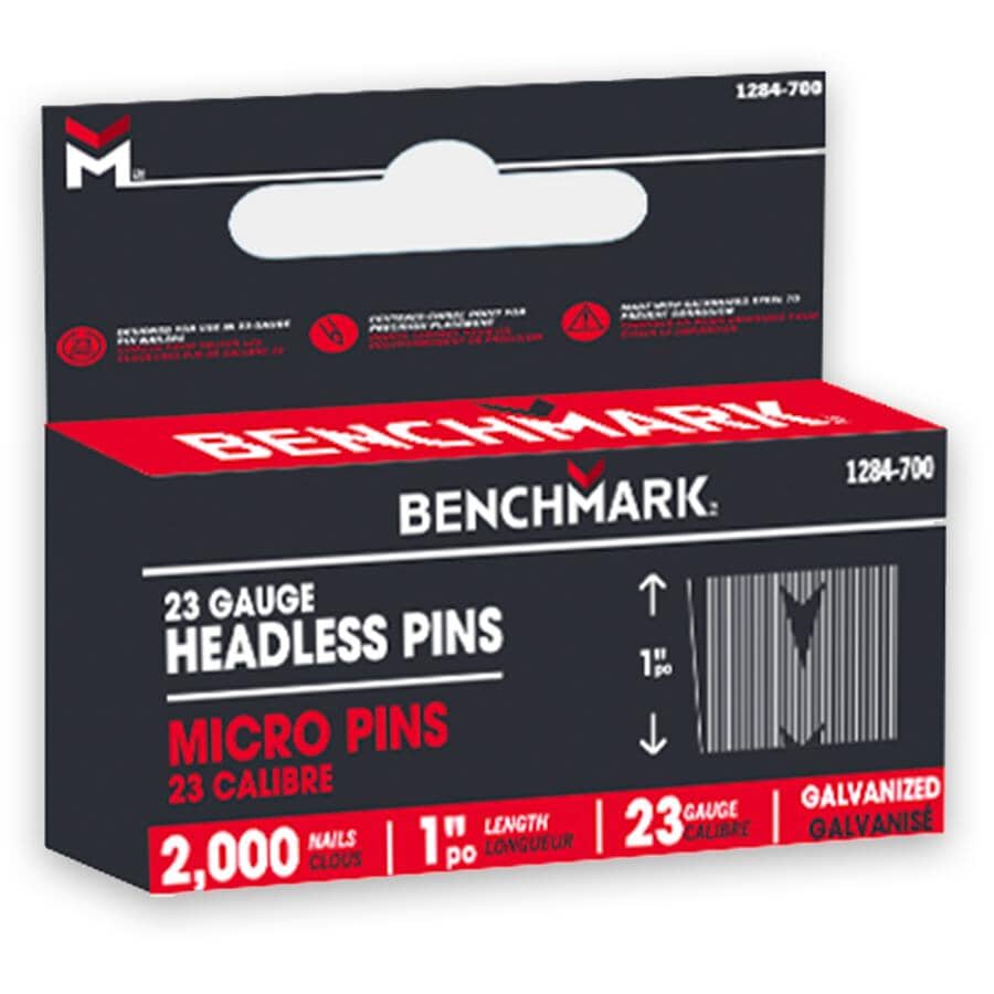 BENCHMARK 1" 23 Gauge Headless Pin Nails | Home Hardware