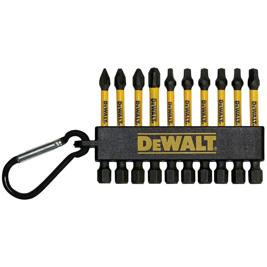 DEWALT FlexTorq 2" Mixed Square/Phillips Bits with Carabiner Clip Screw ...