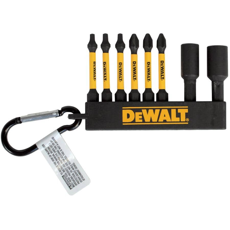 DEWALT FlexTorq 2.25" Nut Drivers + Mixed Bits with Carabiner Clip ...