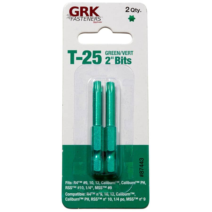 GRK FASTENERS 2" T25 Green Torx Bits | Home Hardware