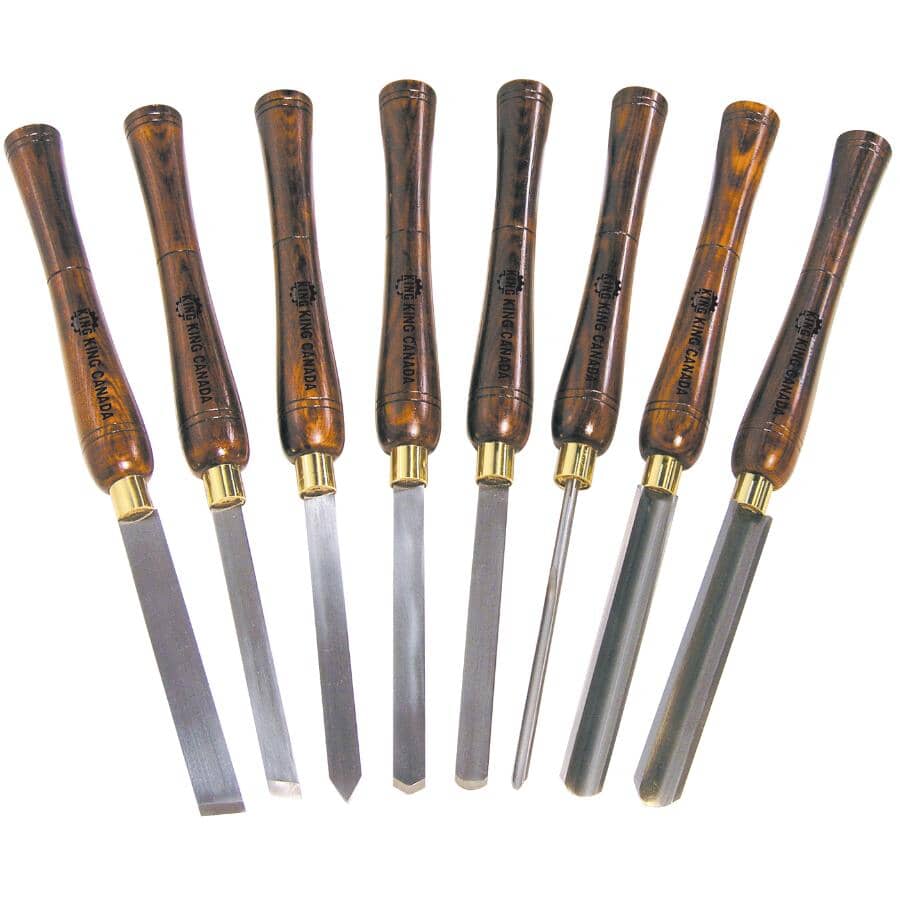KING CANADA 8 Piece Wood Turning Chisel Set | Home Hardware