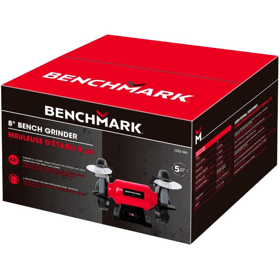 BENCHMARK 8" 4.8 Amp Bench Grinder | Home Hardware