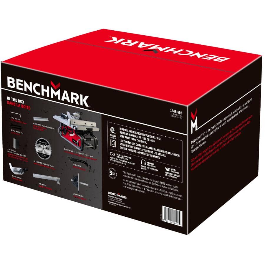 BENCHMARK 10" Compact Table Saw | Home Hardware