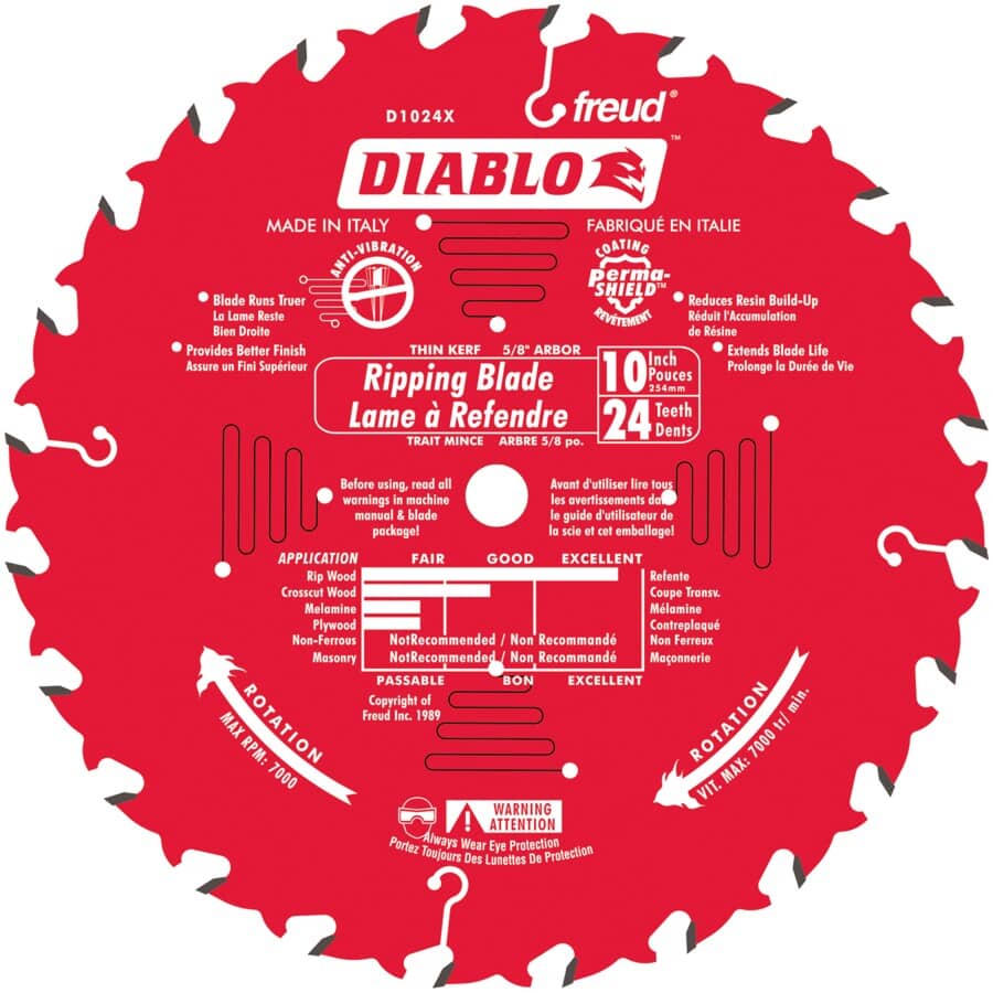 DIABLO 10" 24 Tooth Carbide Ripping Circular Saw Blade | Home Hardware