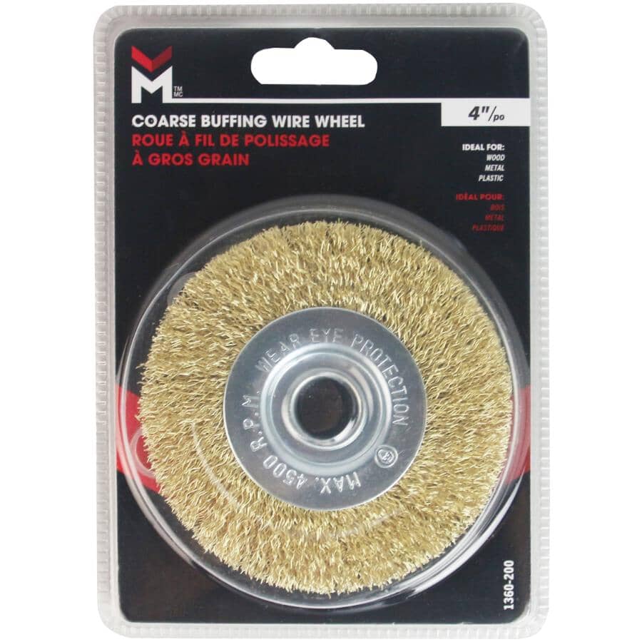 BENCHMARK 4" x 1/2" x 1/2" Coarse Buffing Wire Wheel | Home Hardware