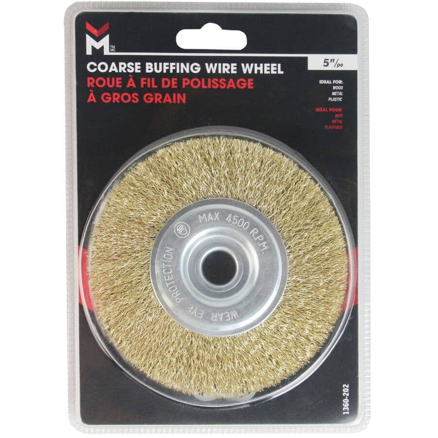 BENCHMARK 5" x 1/2" x 1/2" Coarse Buffing Wire Wheel | Home Hardware