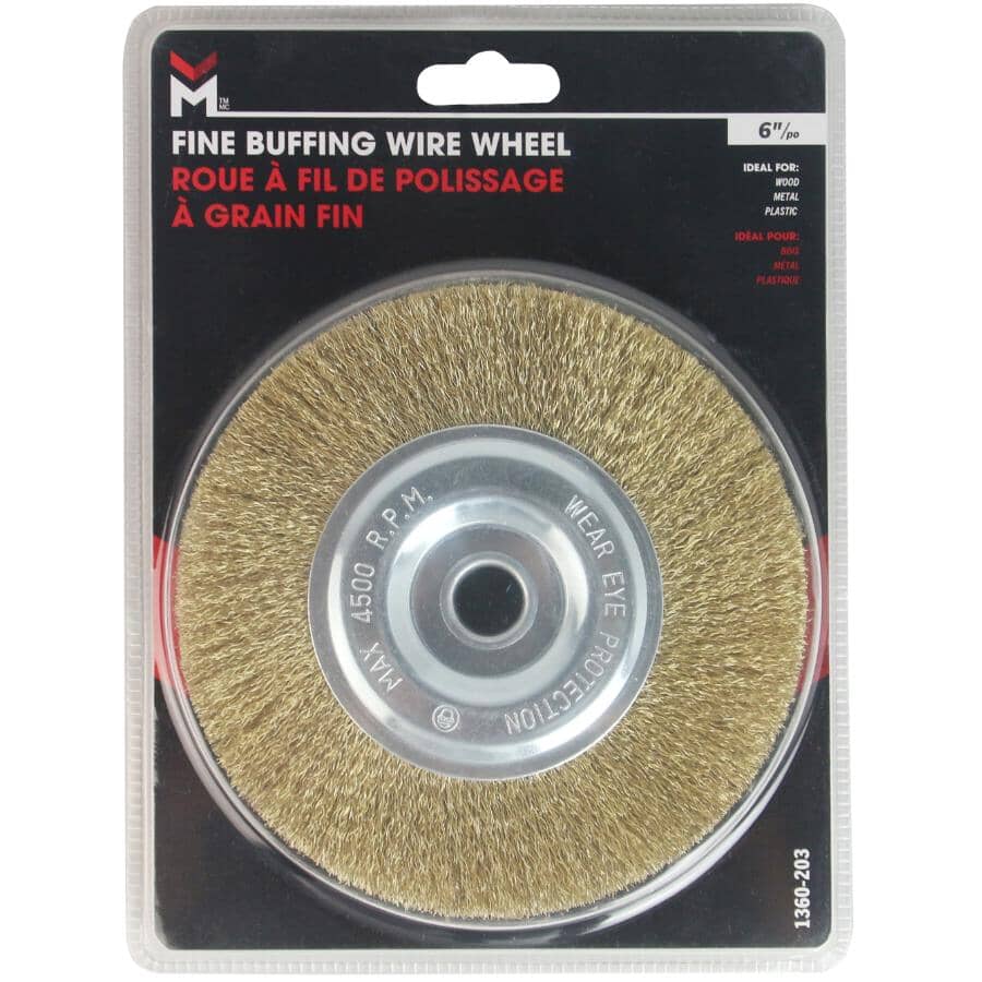 BENCHMARK 6" x 1/2" x 1/2" Fine Buffing Wire Wheel | Home Hardware