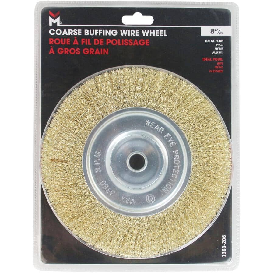 BENCHMARK 8" x 1/2" x 3/4" Coarse Buffing Wire Wheel | Home Hardware