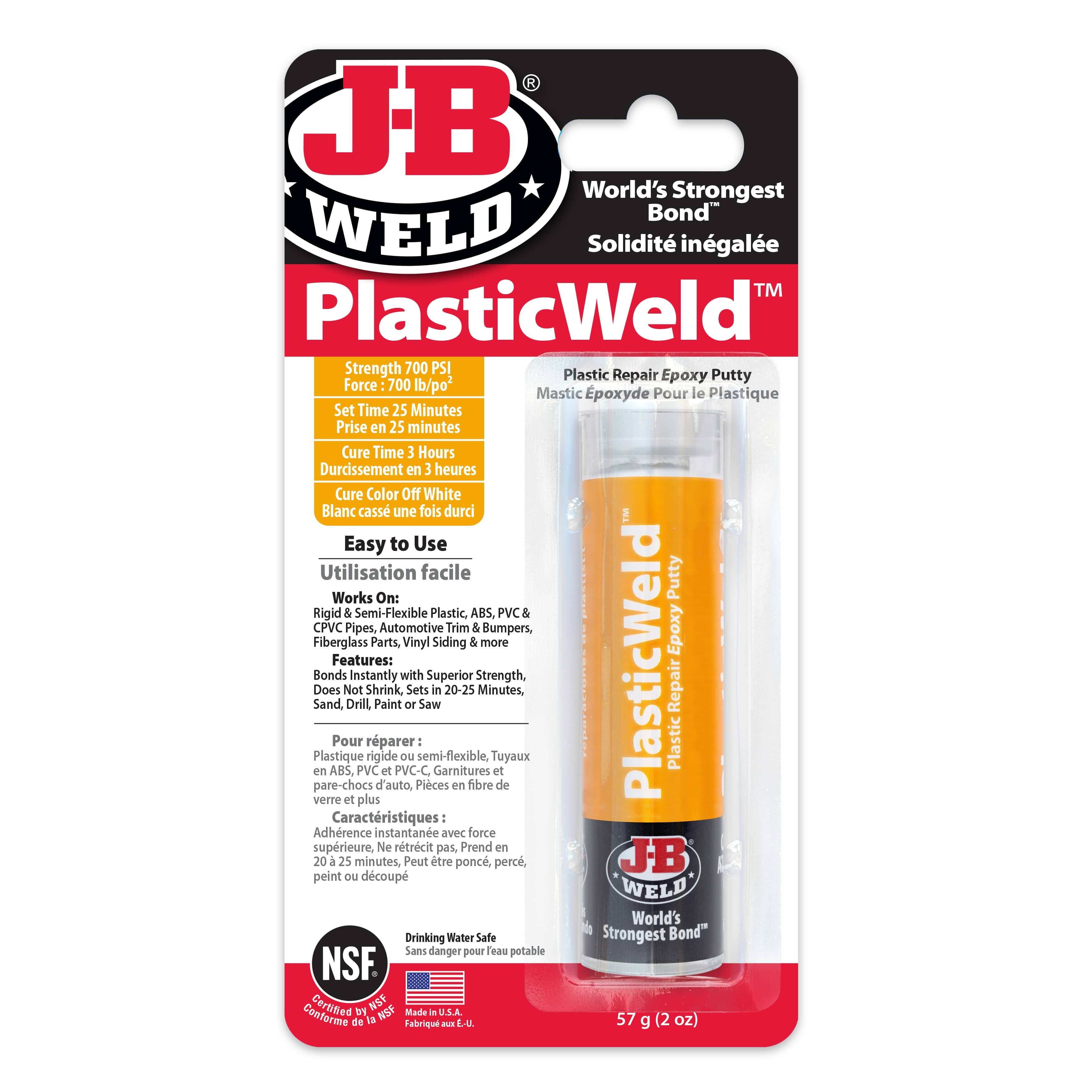 J-B WELD PlasticWeld Plastic Repair Epoxy Putty | Home Hardware