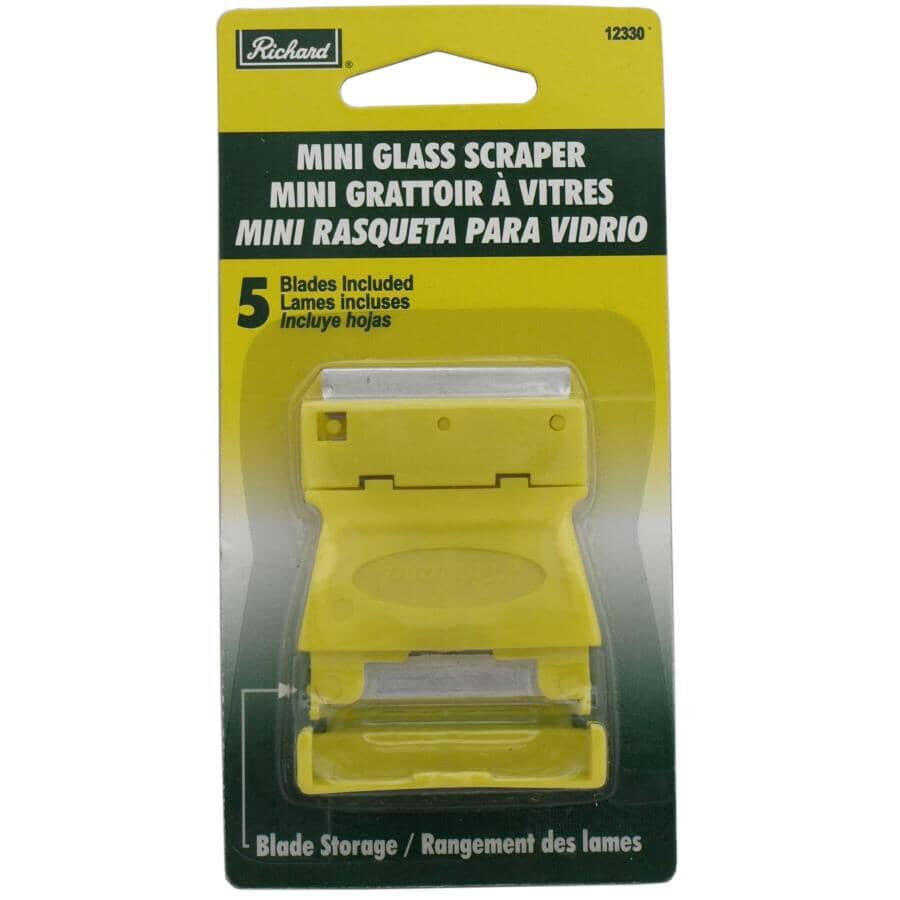 RICHARD Mini Glass Scraper with 5 Metal Blades | Home Hardware