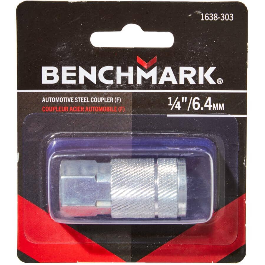 BENCHMARK 1/4" Female National Pipe Thread Steel Auto Coupler | Home ...