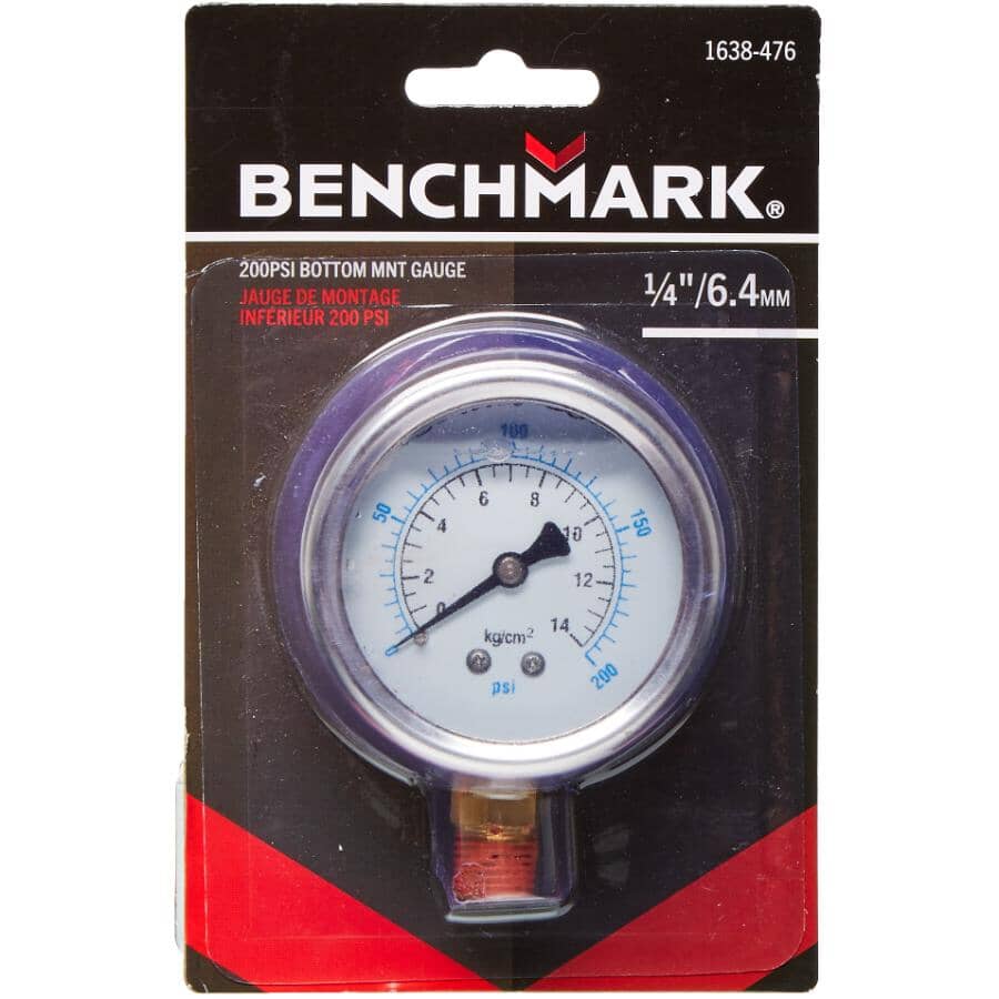 BENCHMARK 1/4" National Pipe Thread Bottom Mount Gauge | Home Hardware