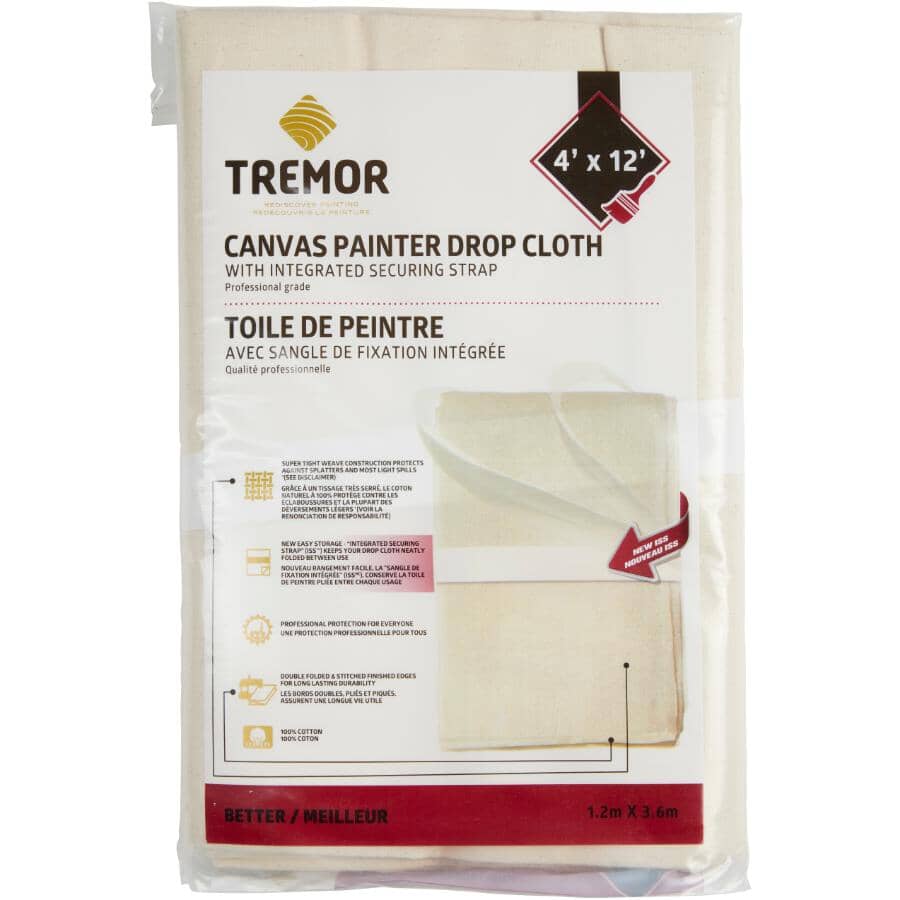 TREMOR Canvas Drop Cloth with Integrated Securing Strap | Home Hardware