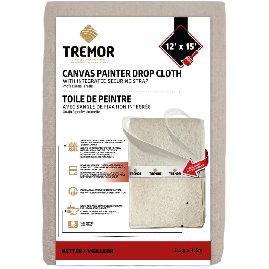 TREMOR Canvas Drop Cloth with Intergrated Securing Strap | Home Hardware