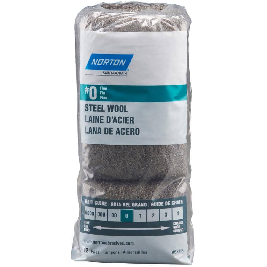 NORTON Steel Wool Pads - Fine #0, 12 Pack | Home Hardware