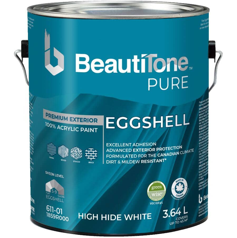 BEAUTITONE PURE 100% Acrylic Premium Exterior Eggshell Paint | Home ...