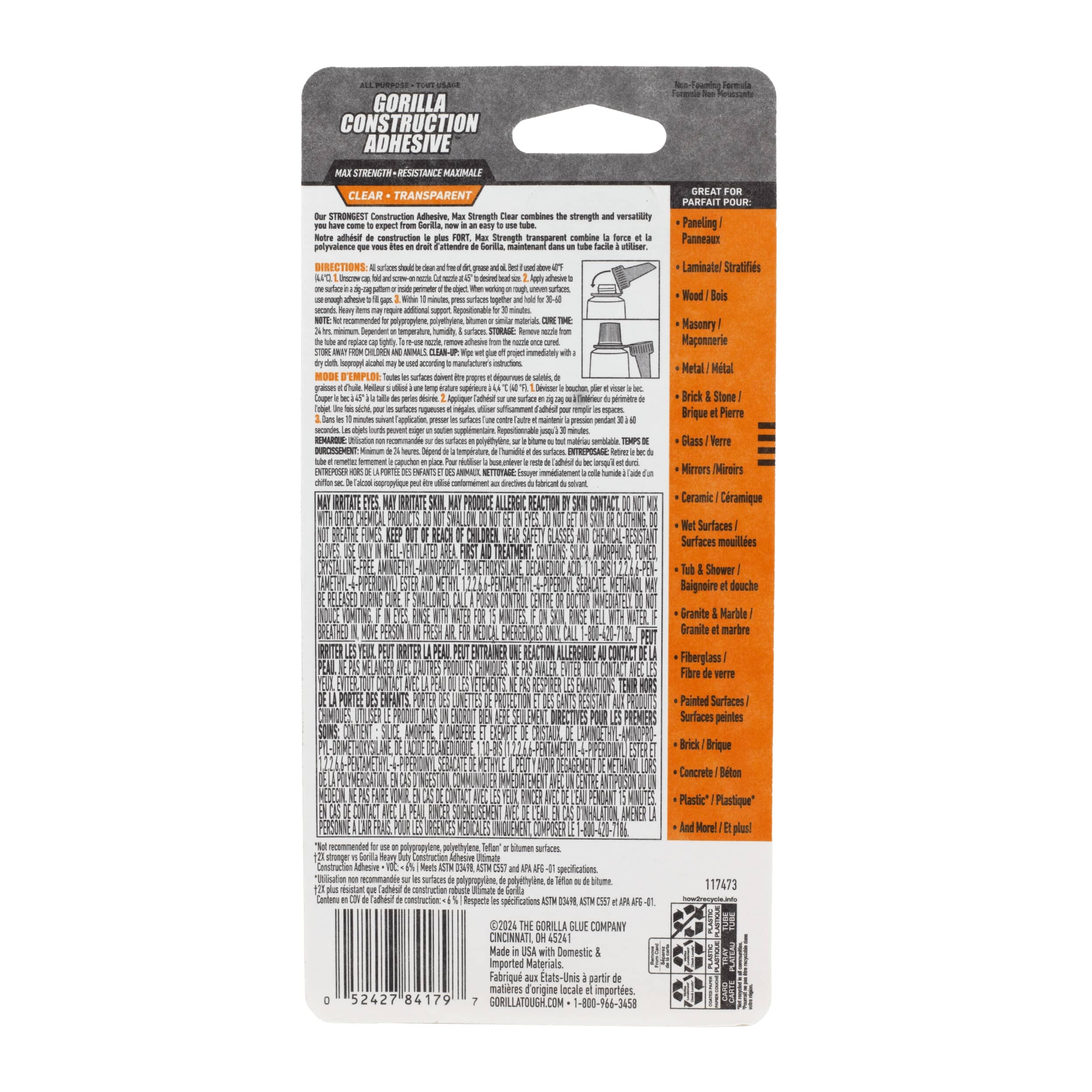 GORILLA All Purpose Construction Adhesive | Home Hardware