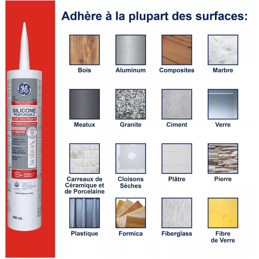 GE Paintable Kitchen & Bath Silicone Sealant | Home Hardware