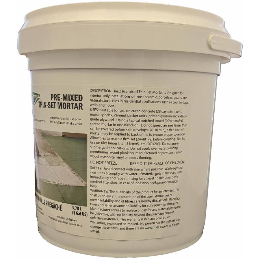 R&D Pre-Mixed Thinset Tile Mortar - White | Home Hardware
