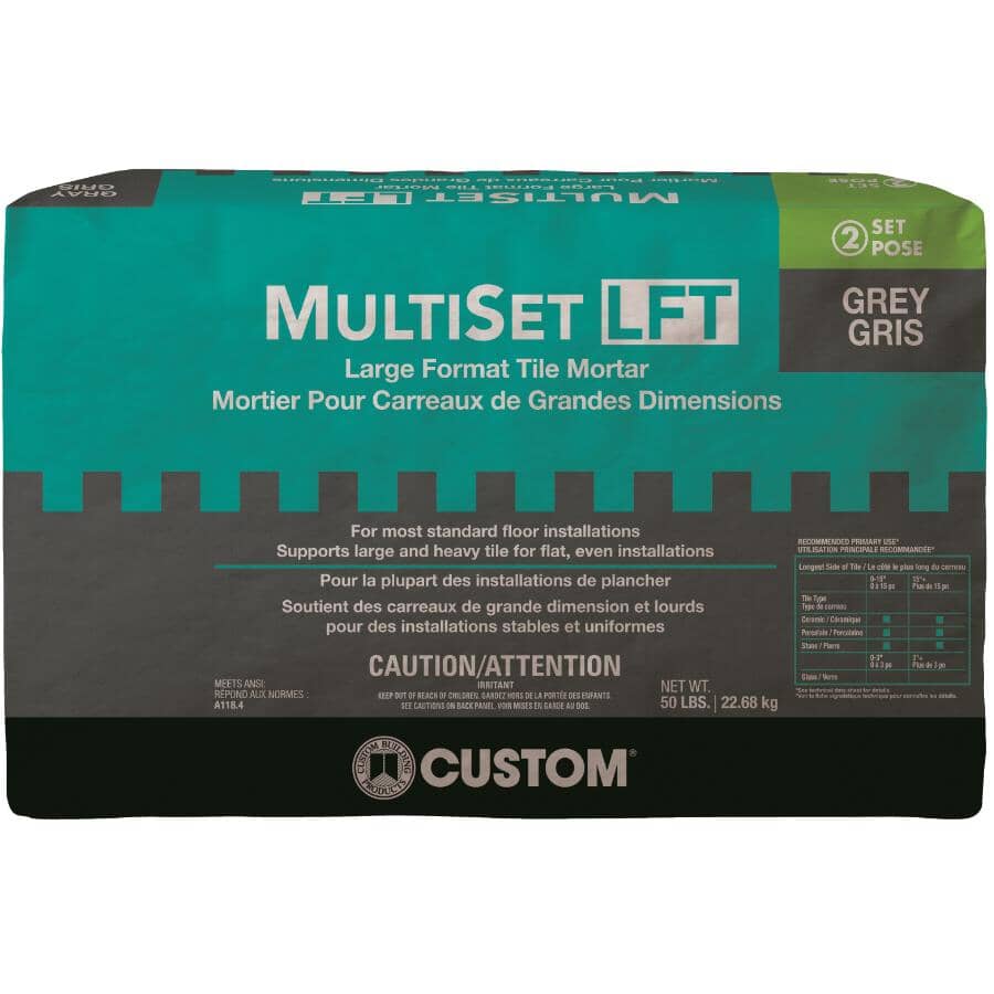 CUSTOM BUILDING PRODUCTS MultiSet LFT Large Format Tile Mortar | Home ...
