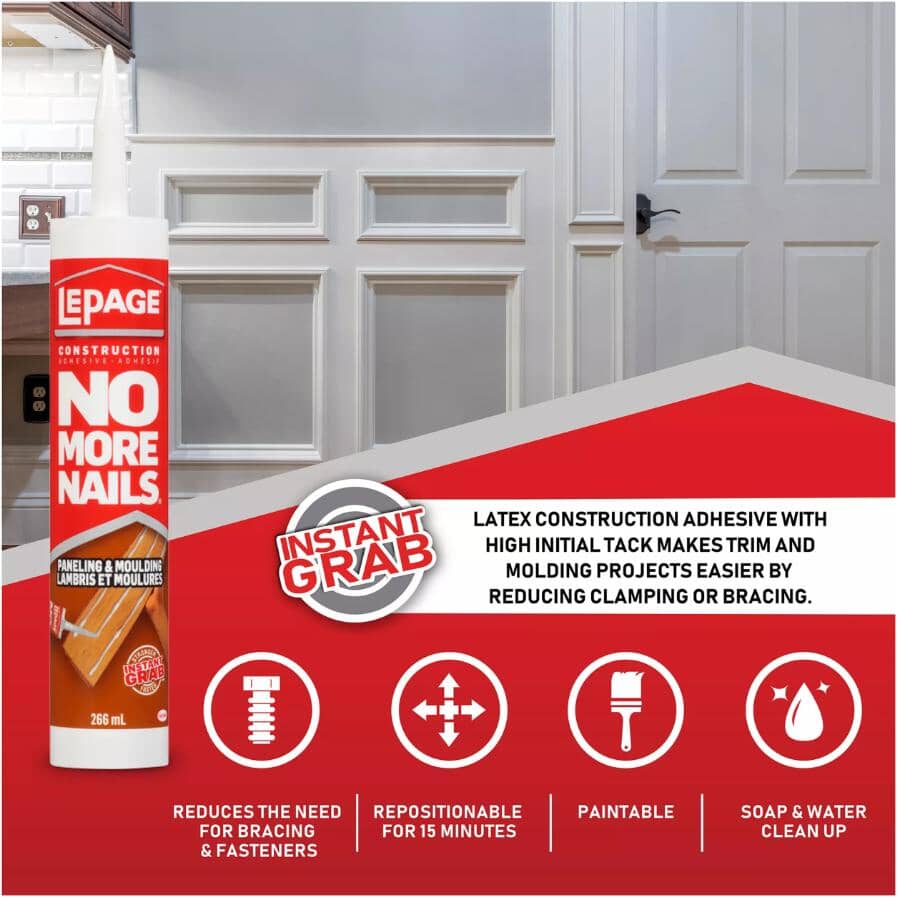 NO MORE NAILS Paneling & Molding Construction Adhesive | Home Hardware