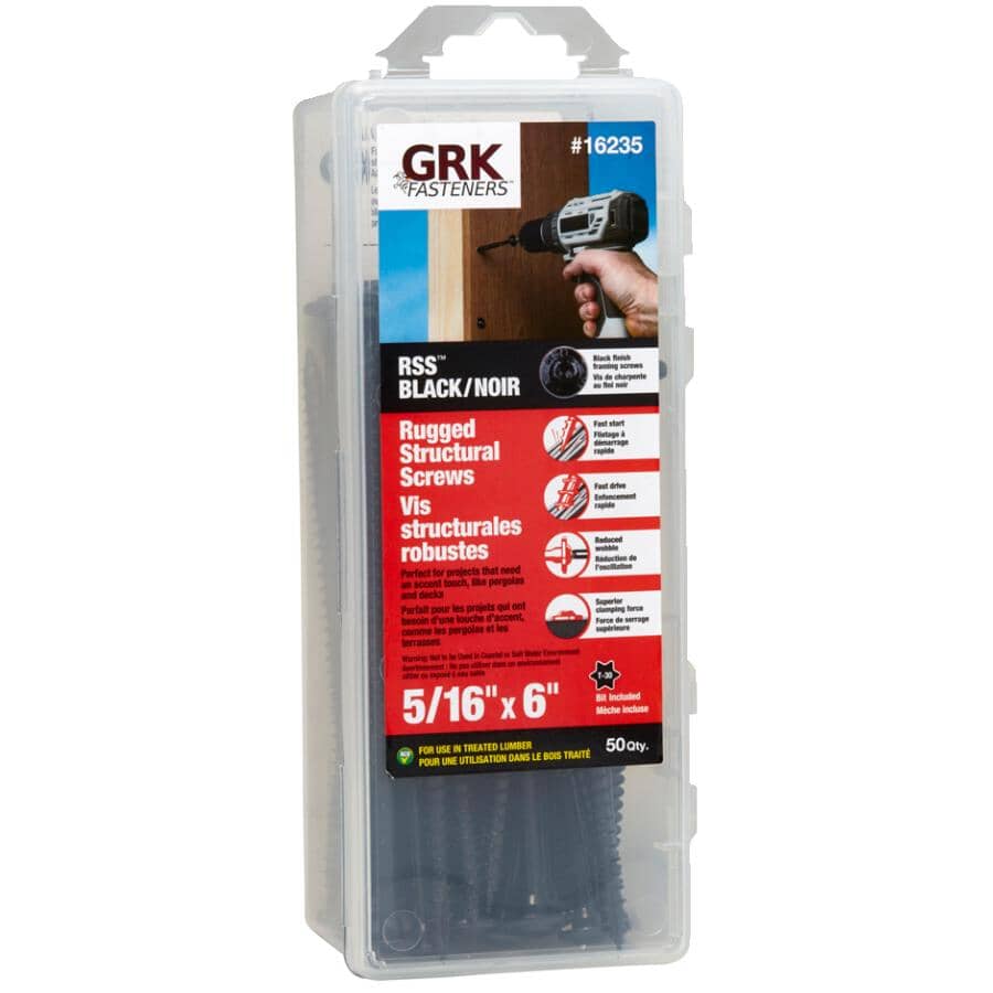 GRK FASTENERS 50 Pack 5/16" x 6" RSS Climatek Star Drive Structural ...