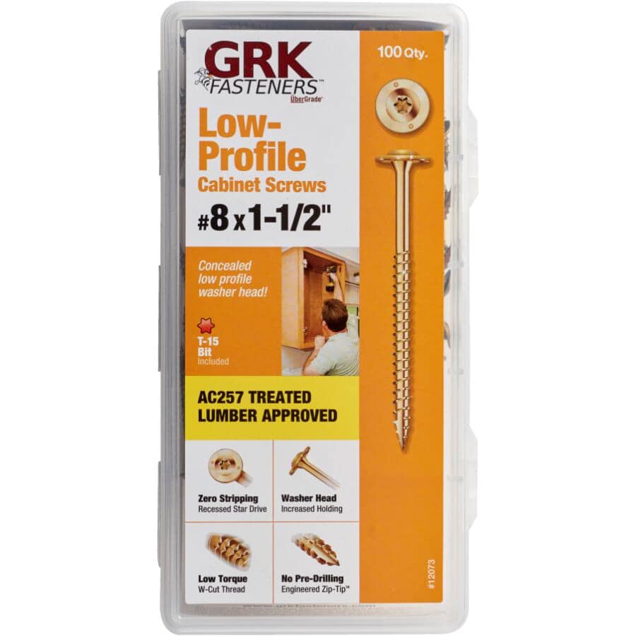 GRK FASTENERS #8 x 1-1/2" Climatek Cabinet Structural Screws | Home ...