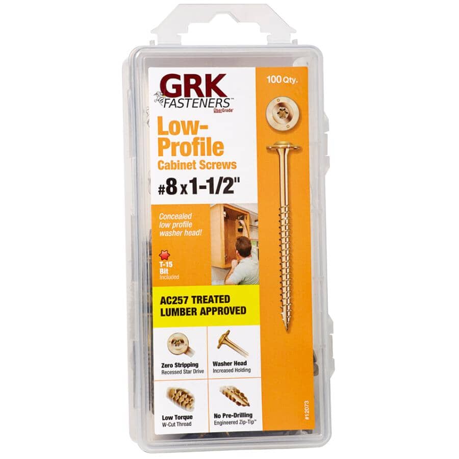 GRK FASTENERS #8 x 1-1/2" Climatek Cabinet Structural Screws | Home ...