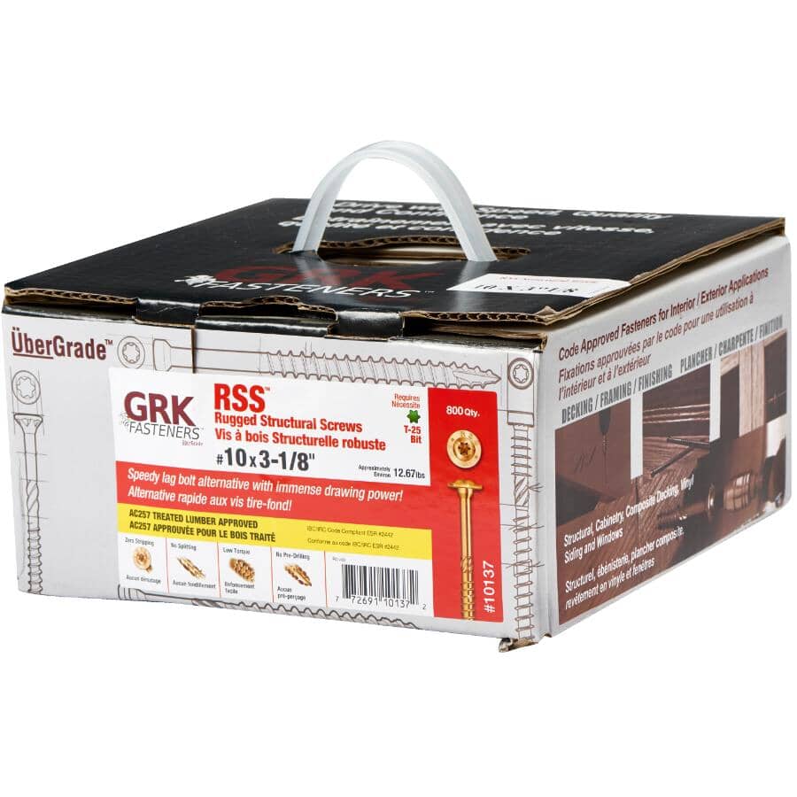 GRK FASTENERS #10 x 3-1/8" RSS Climatek Star Drive Structural Screws | Home Hardware