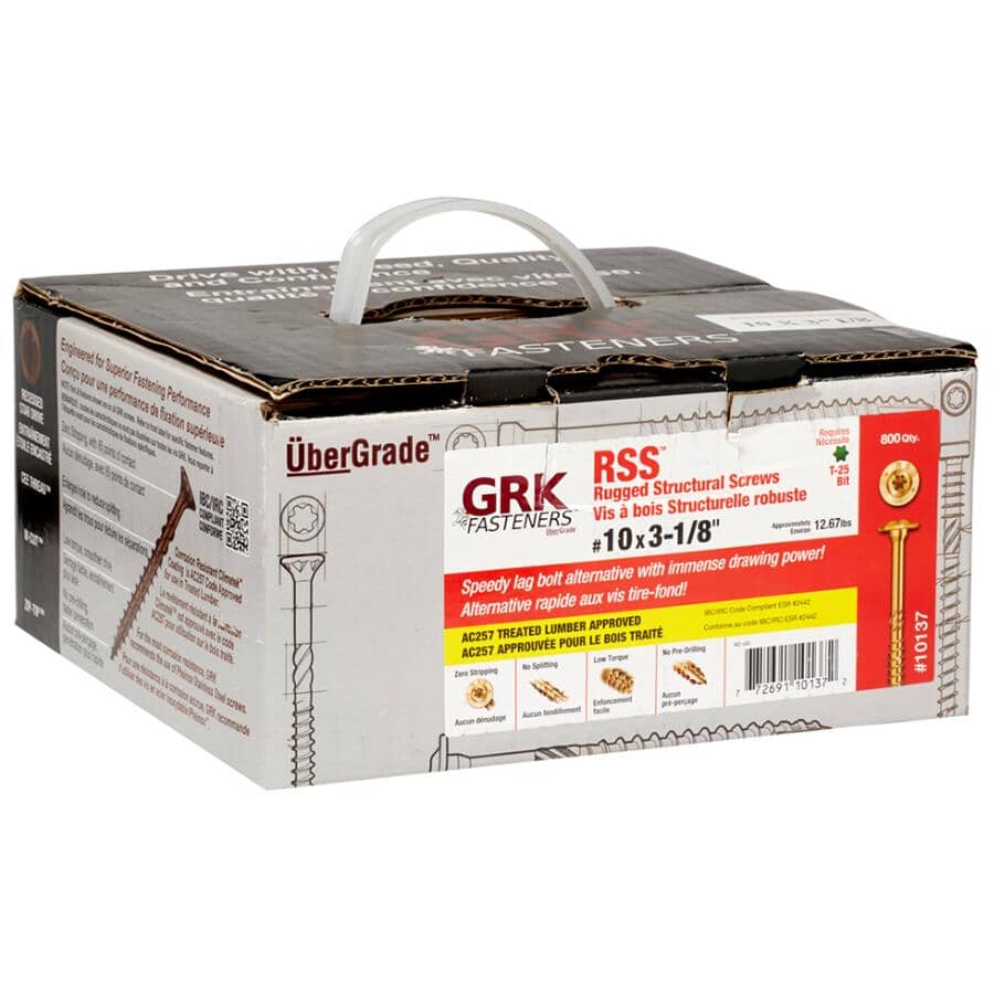 GRK FASTENERS #10 x 3-1/8" RSS Climatek Star Drive Structural Screws ...