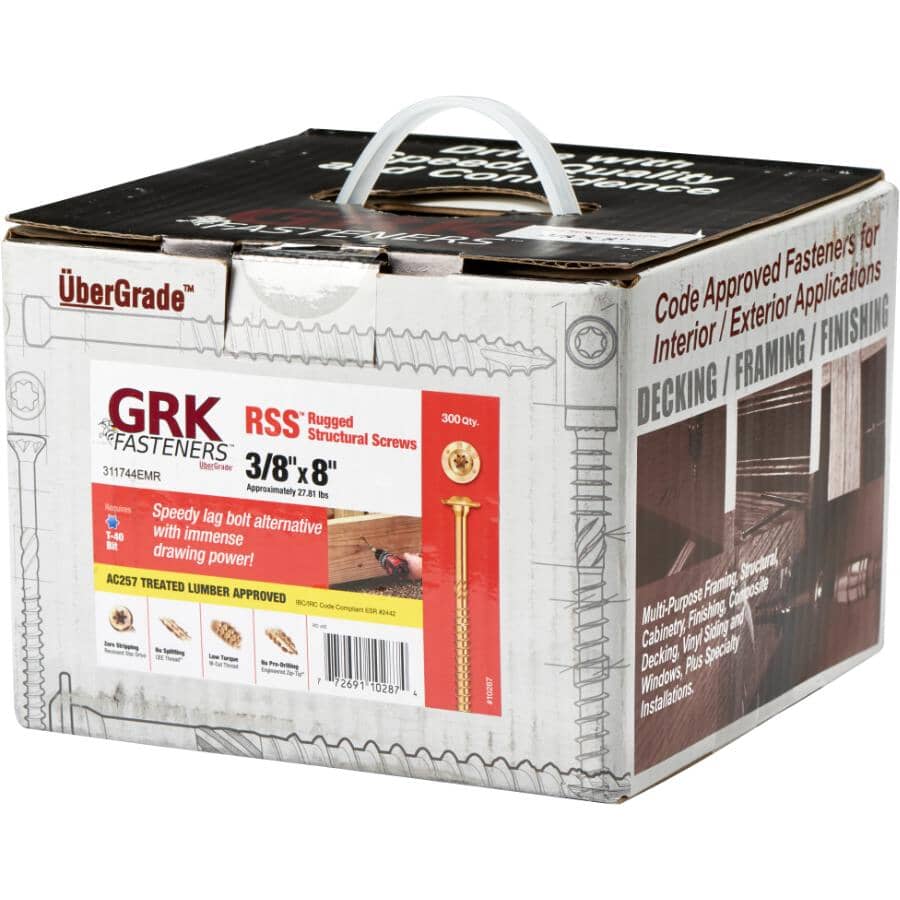 GRK FASTENERS 3/8" x 8" RSS Climatek Star Drive Structural Screws ...