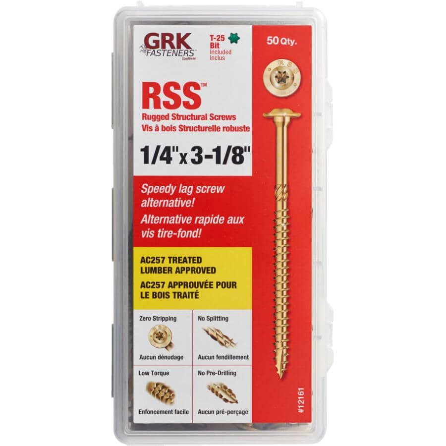 GRK FASTENERS 1/4 x 3-1/8" RSS Climatek Star Drive Structural Screws ...