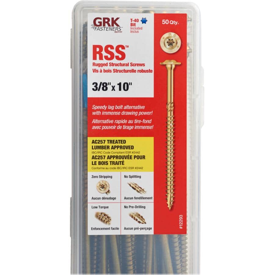 GRK FASTENERS 3/8 x 10" RSS Climatek Star Drive Structural Screws ...