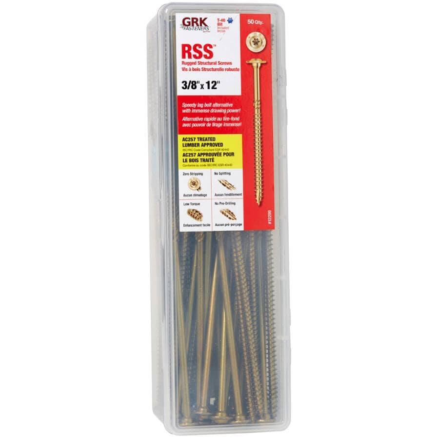 GRK FASTENERS 3/8 x 12" RSS Climatek Star Drive Structural Screws ...