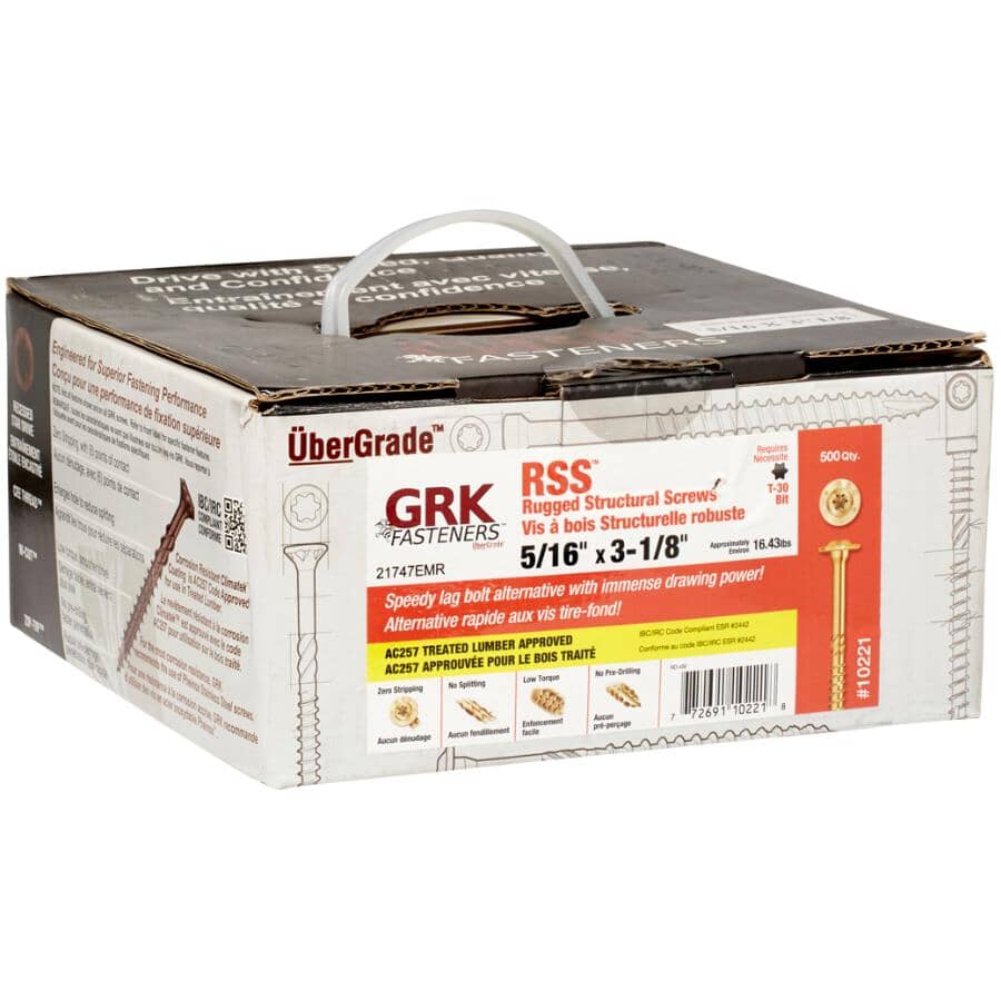 GRK FASTENERS 5/16" x 3-1/8" RSS Climatek Star Drive Structural Screws ...