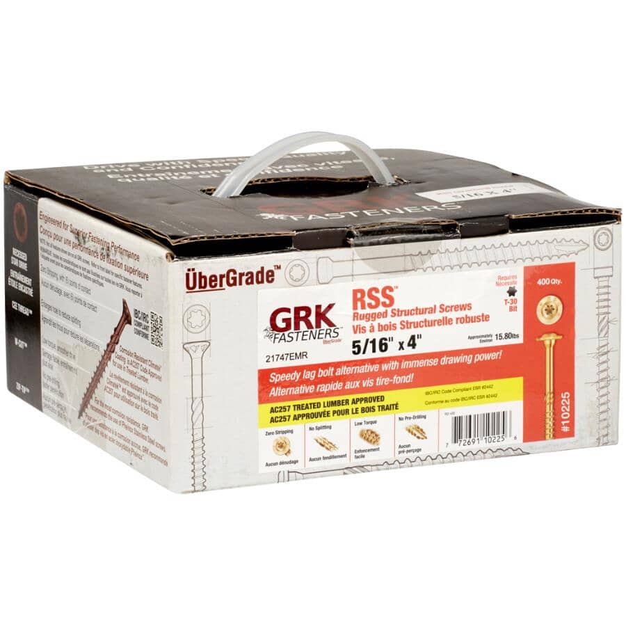 GRK FASTENERS 5/16" x 4" RSS Climatek Star Drive Structural Screws ...