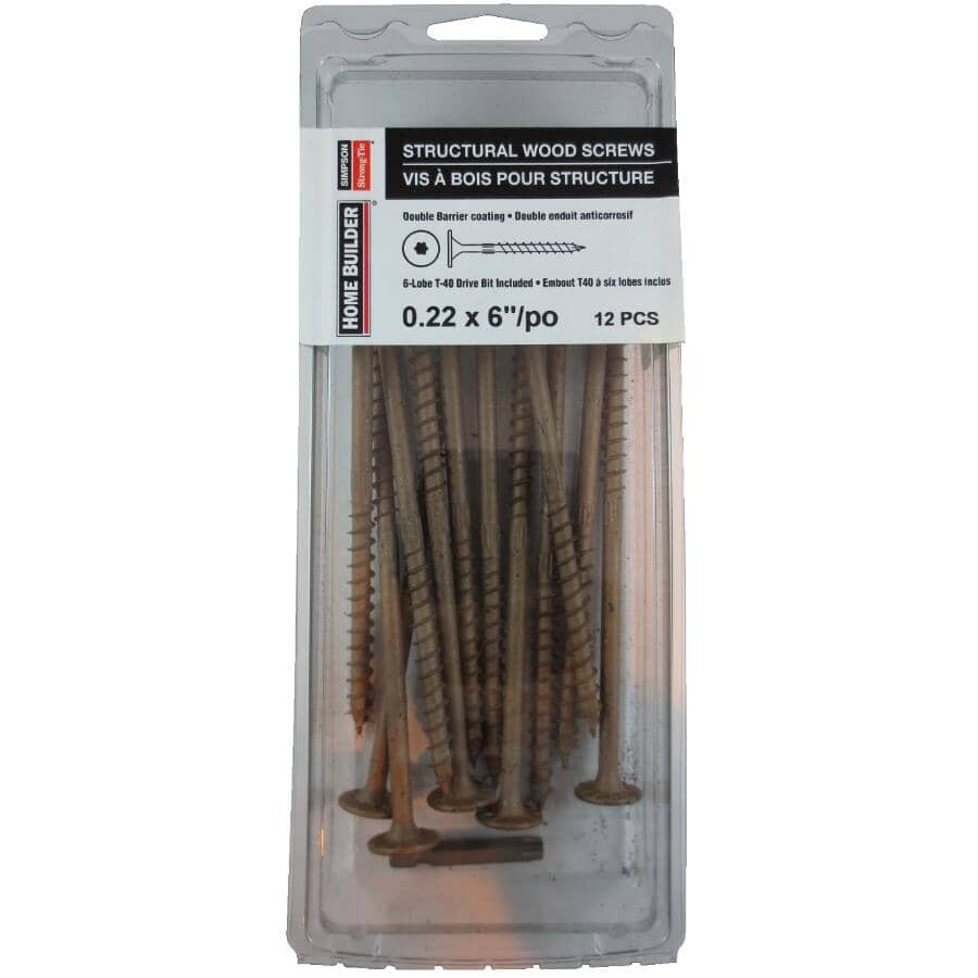 HOME BUILDER/SIMPSON STRONG-TIE 6" Structural Wood Screws | Home Hardware