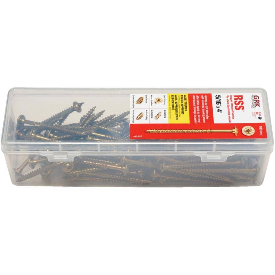 GRK FASTENERS 5/16" x 4" RSS Climatek Star Drive Structural Wood Screws ...