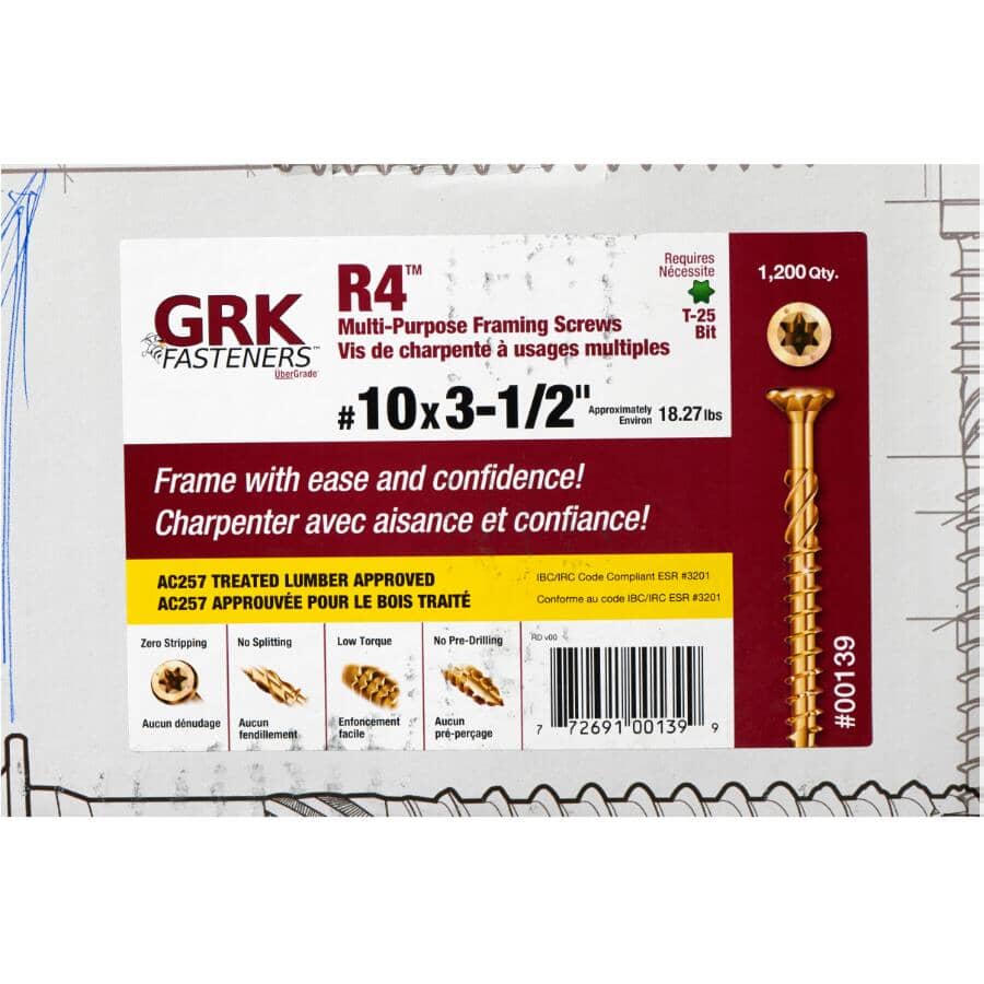 GRK FASTENERS Vis Climatek à tête étoilée R4 pour structure en bois no ...