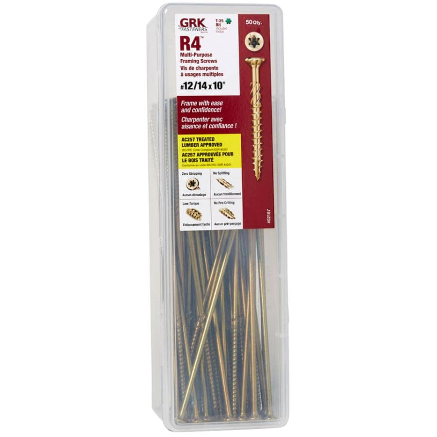 GRK FASTENERS #12/14 x 10" Climatek Star Drive R4 Structural Wood ...