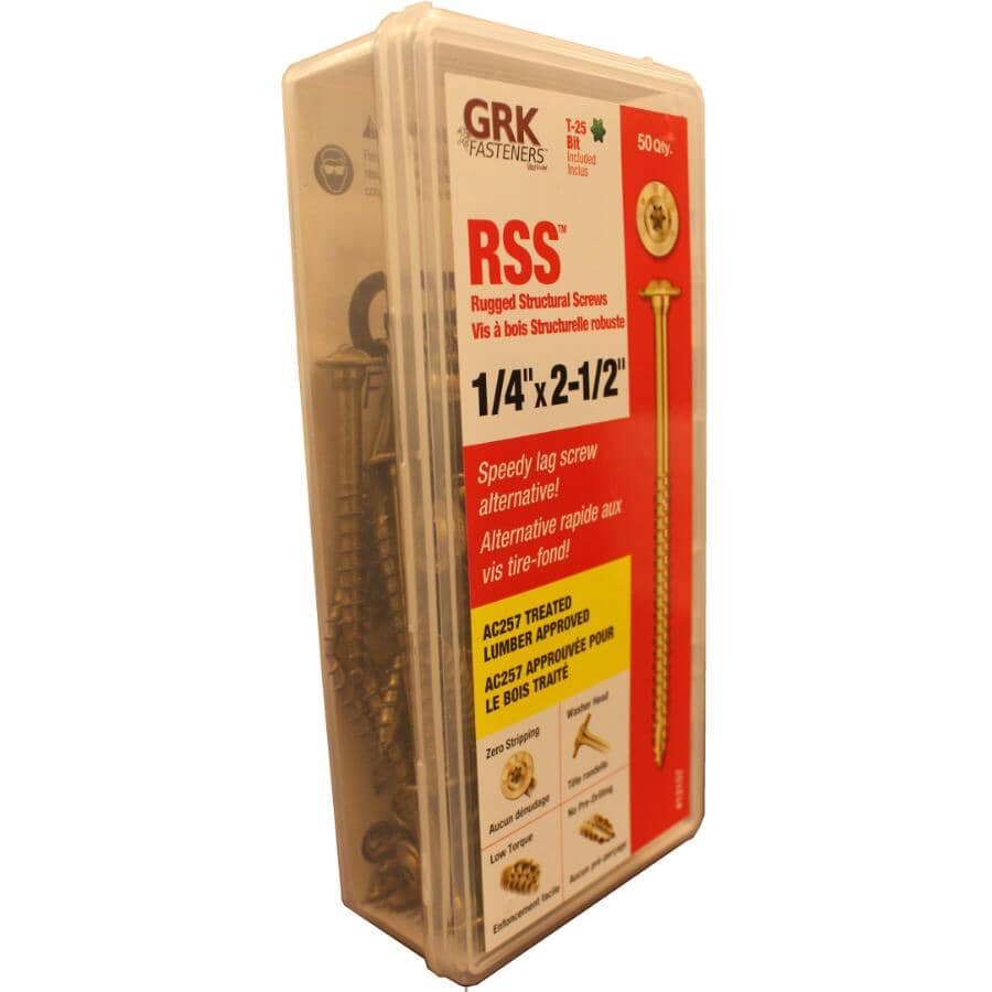 GRK FASTENERS 1/4 x 2-1/2" RSS Climatek Star Drive Structural Screws ...
