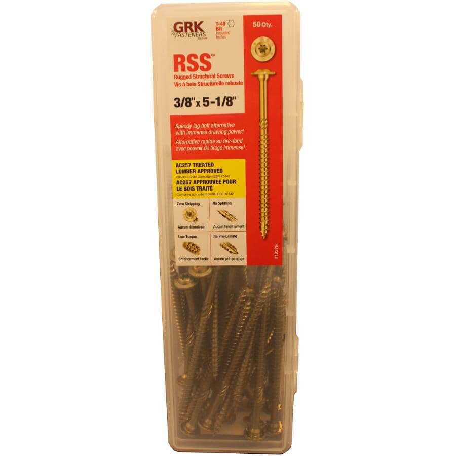 GRK FASTENERS 3/8 x 5-1/8" RSS Climatek Star Drive Structural Screws ...
