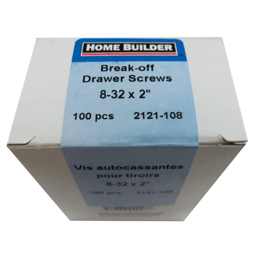 HOME BUILDER 100 Pack #8-32 x 2" Zinc Plated Break | Home Hardware