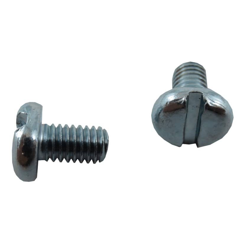 HOME PAK 5 Pack M6 x 10mm Zinc Plated Pan Slot Head Machine Screws ...