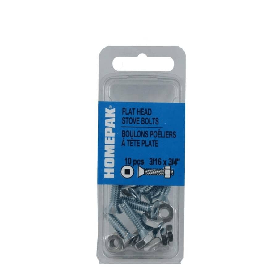 HOME PAK Paquet de 10 vis mécaniques à tête plate plaquées zinc avec ...