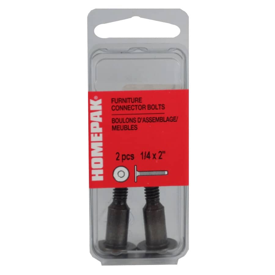HOME PAK 2 Pack 1/4"-20 x 2" Antique Bronze Shoulder Connector Bolts ...