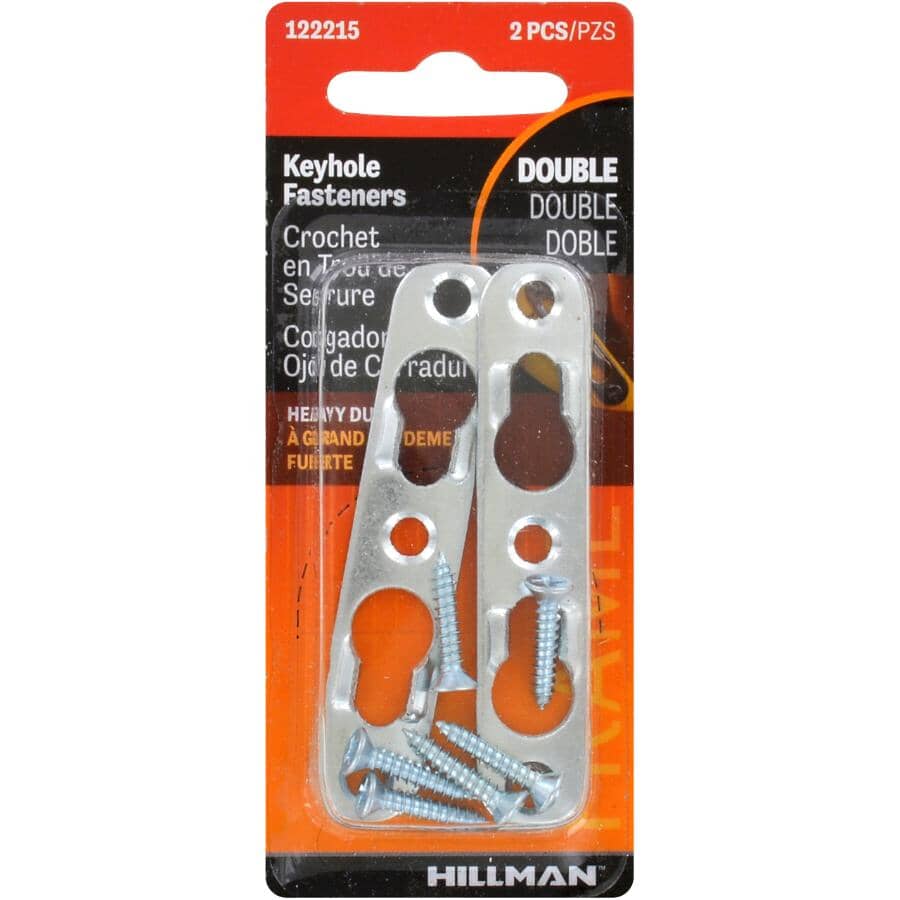 HILLMAN 2 Pack Heavy Duty Double Keyhole Hangers | Home Hardware