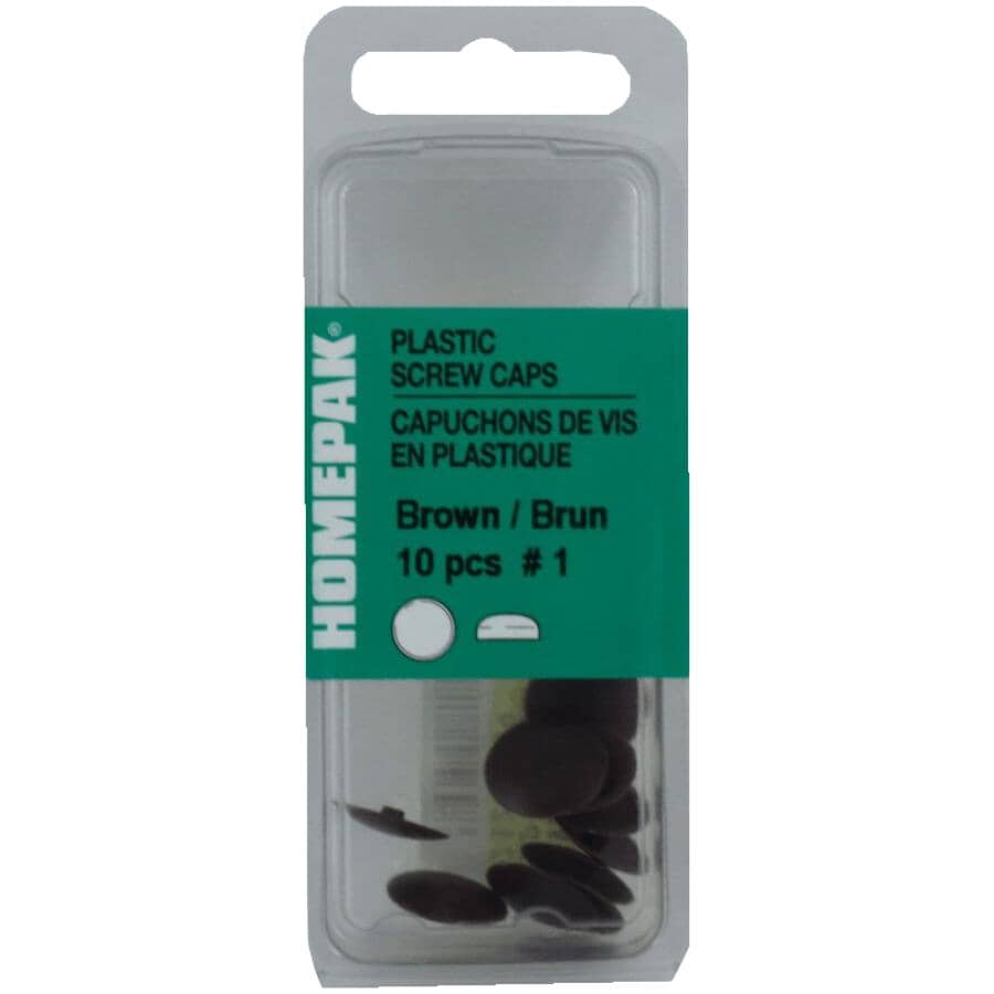 HOME PAK 10 Pack #1 Brown Plastic Screw Caps | Home Hardware