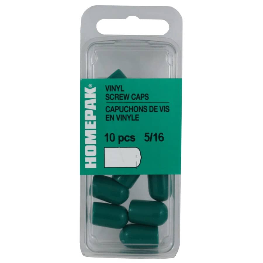 HOME PAK 10 Pack 5/16" Green Vinyl Screw Caps | Home Hardware